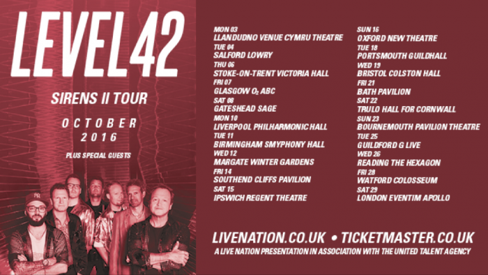 Level 42 – Sirens II Tour 2016 – Level42.com